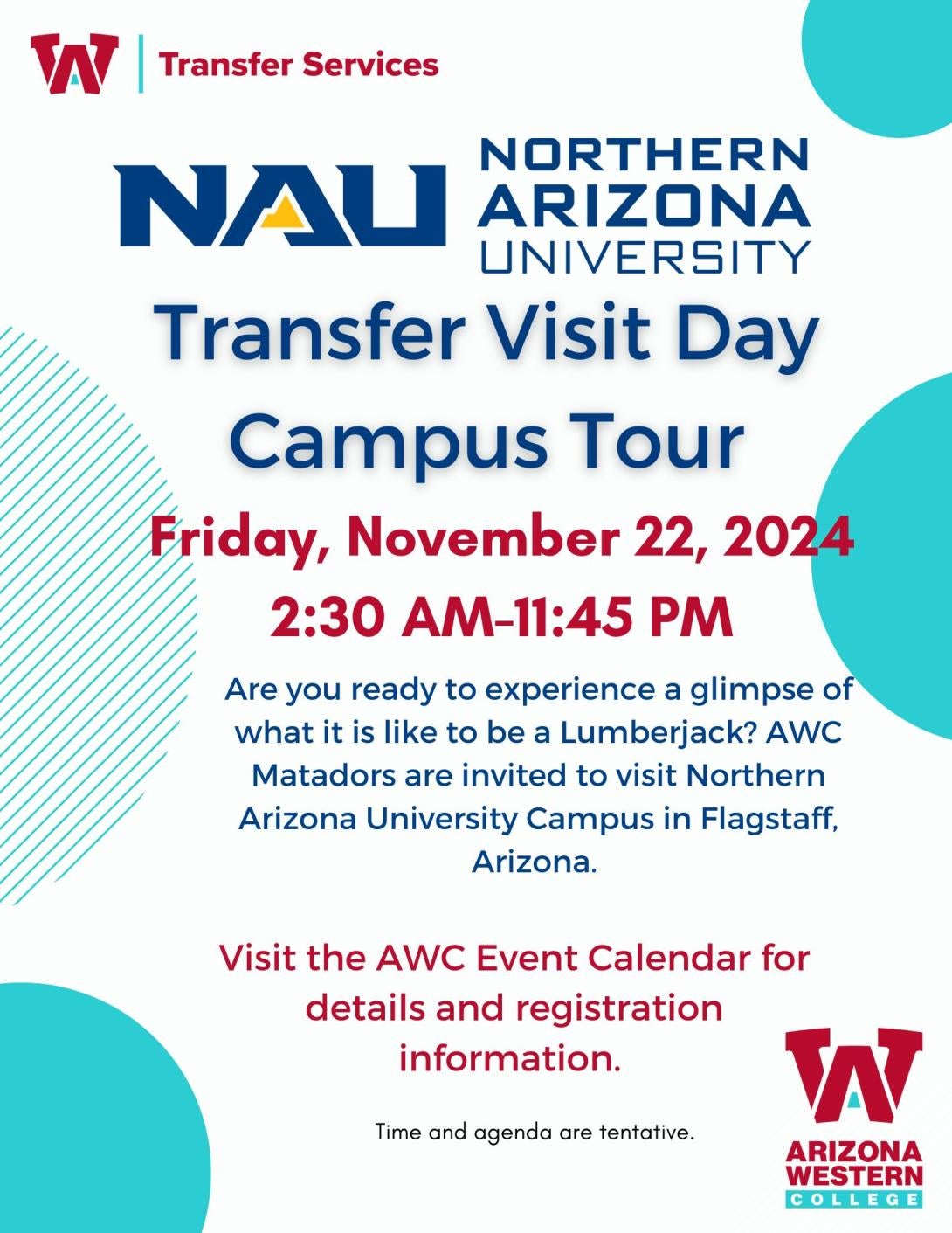 2024 NAU Transfer Visit Day Campus Tour Field Trip | Arizona Western College